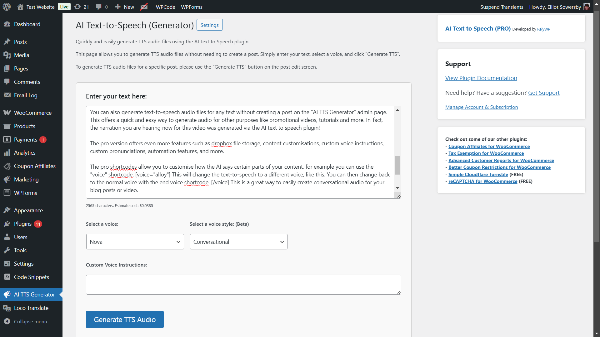 Update 3.0.0 – AI Text to Speech | RelyWP