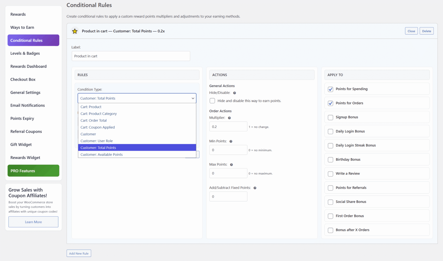 Update 1.7.0 - Simple Points and Rewards: Conditional Rules, Points ...