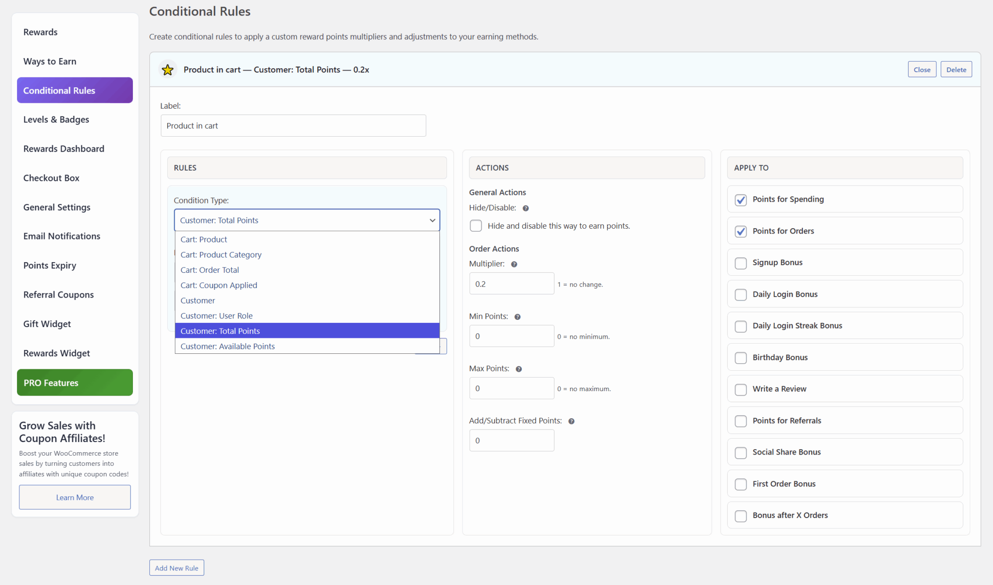 Update 1.7.0 - Simple Points and Rewards: Conditional Rules, Points ...